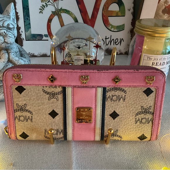 MCM | Bags | Mcm Long Zippy Wallet In Euc Made In Germany Pink Color ...